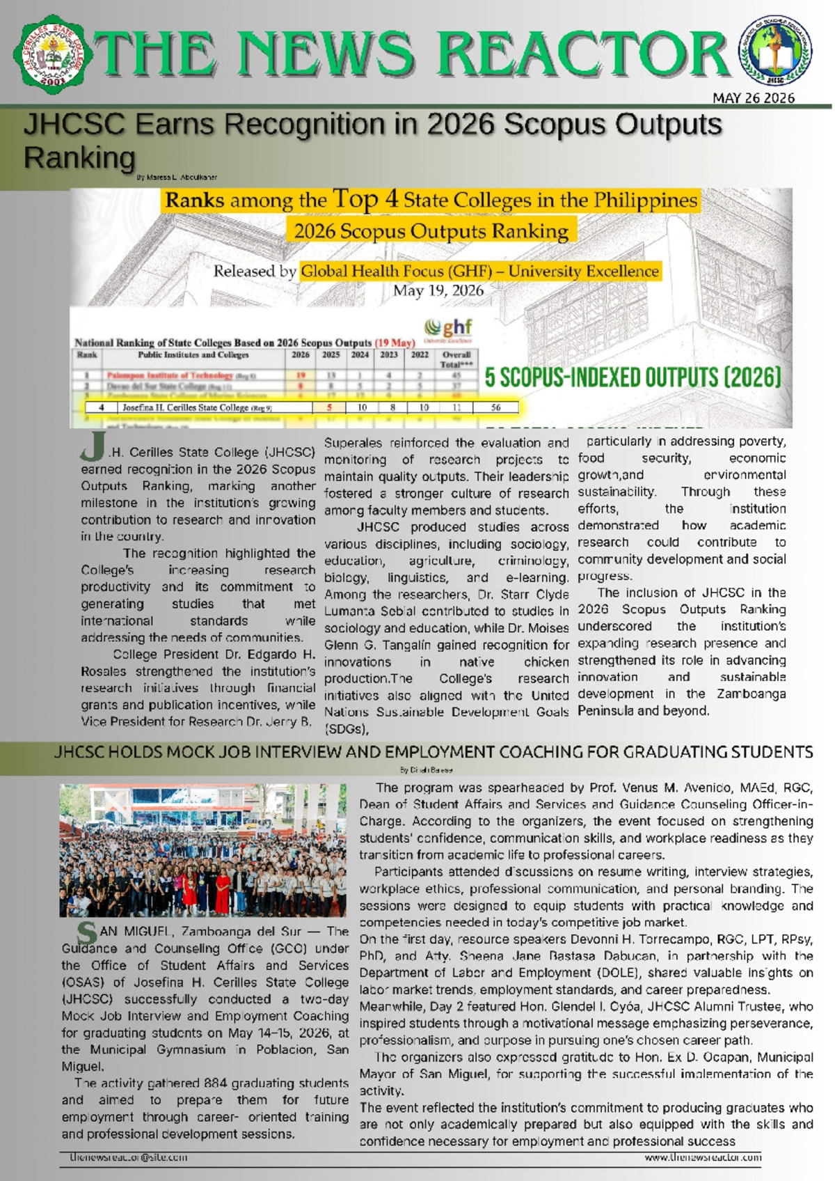 JHCSC Newsletter: Highlights of Achievements and Events - May 2026 ...