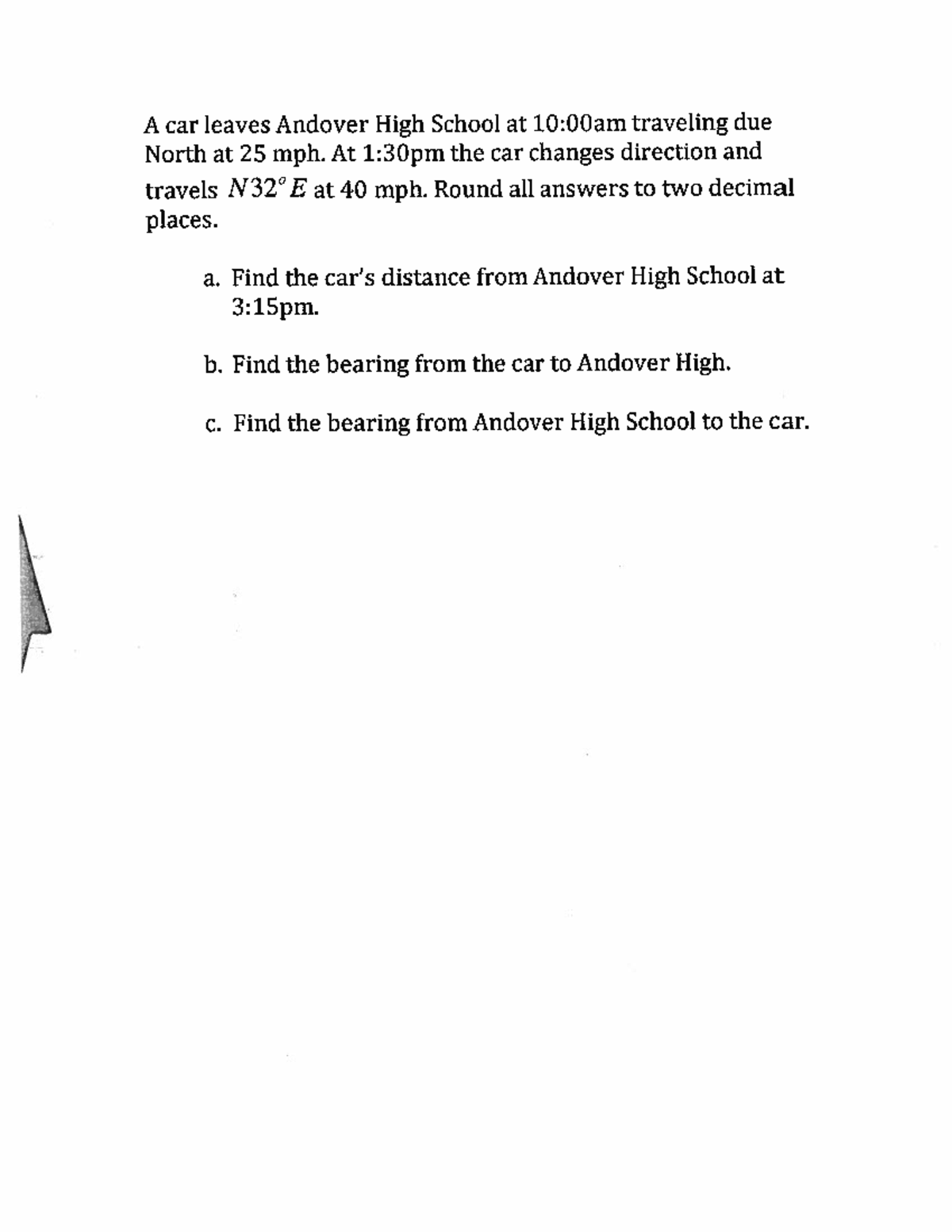 Extra+Bearings+Practice+problem+and+solution - A car leaves Andover ...
