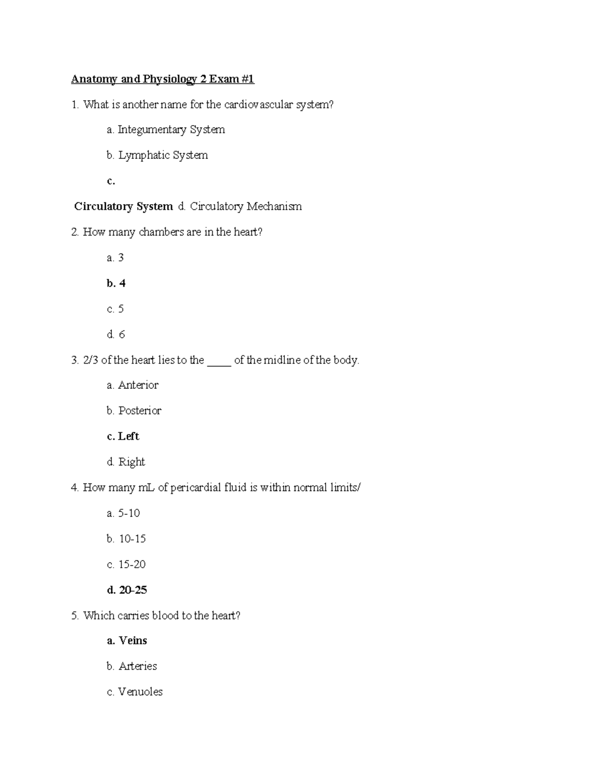 Anatomy and Physiology 2, Final Exam Review Questions - Studocu