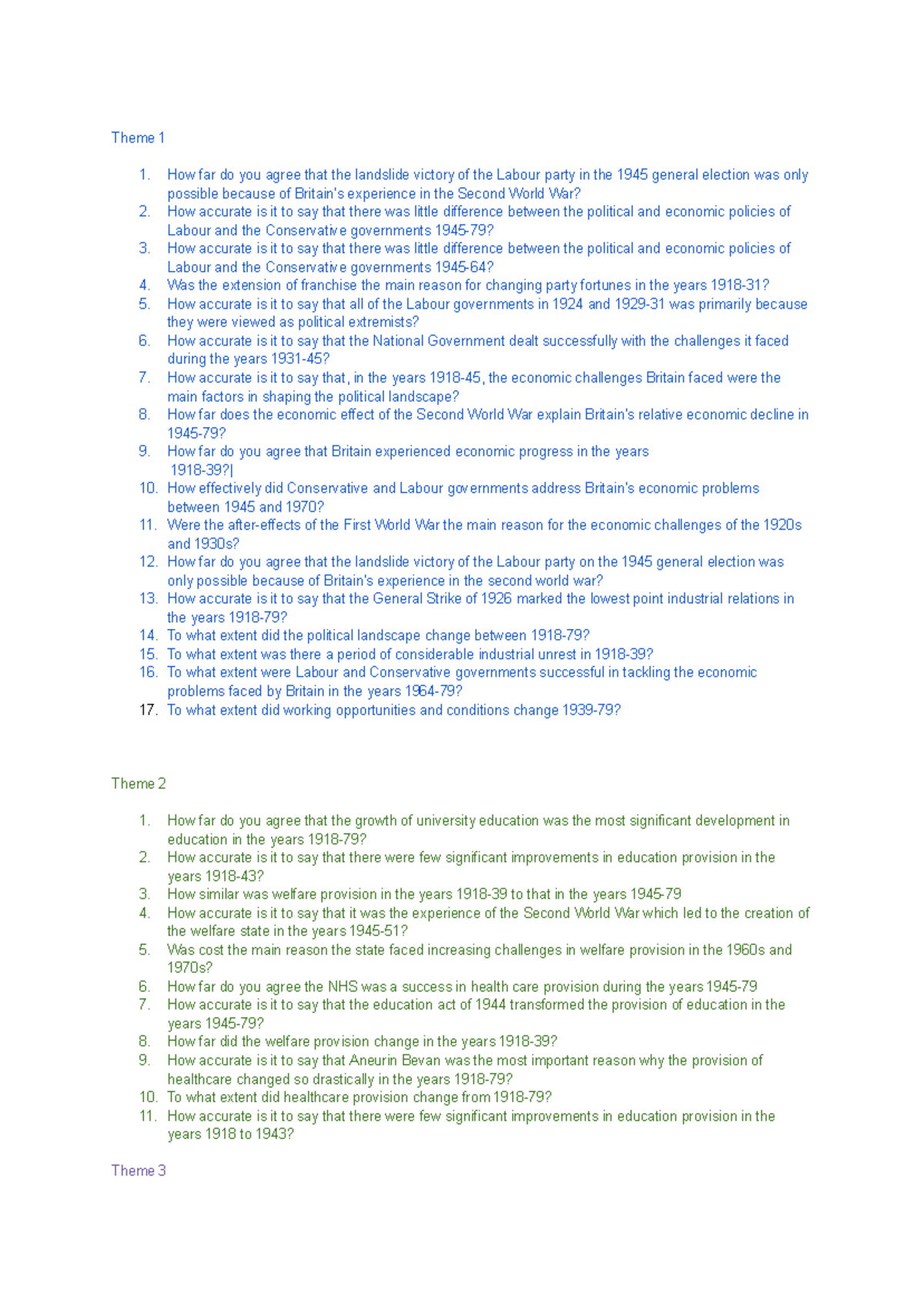 Essay Questions on American History: Themes and Analysis - Studocu