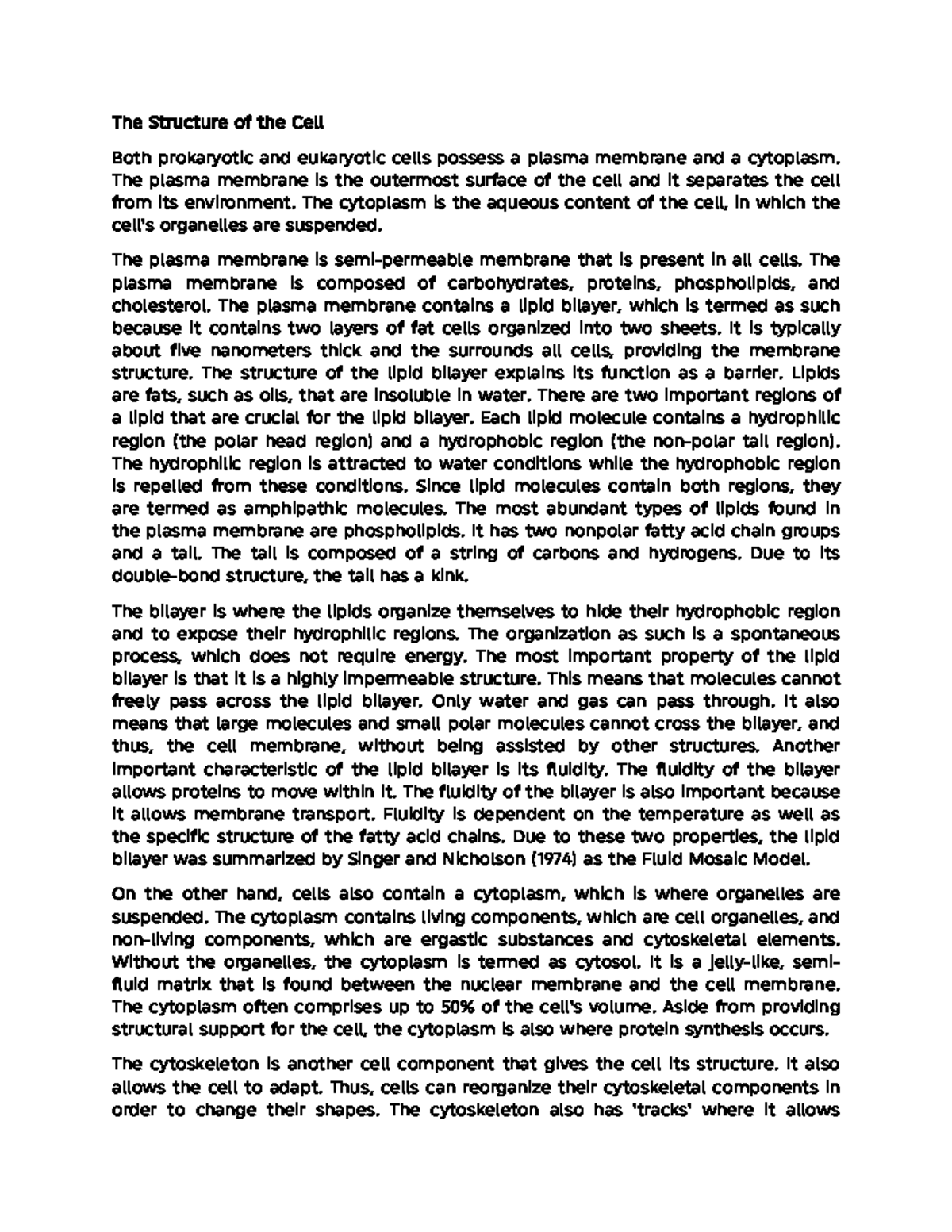 Cell Structure: Prokaryotic & Eukaryotic Overview (BIO101) - Studocu