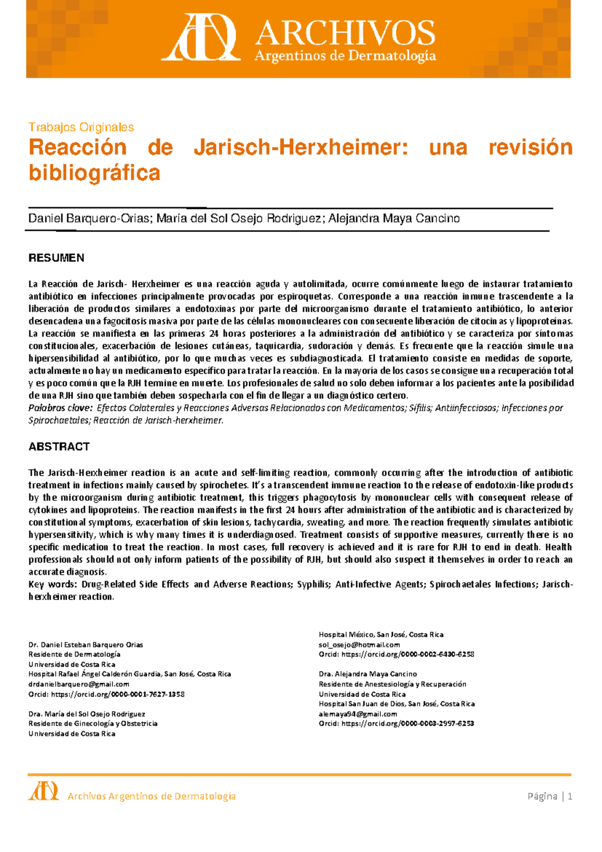 Reacción de Jarisch-Herxheimer: Revisión Completa y Bibliográfica - Studocu