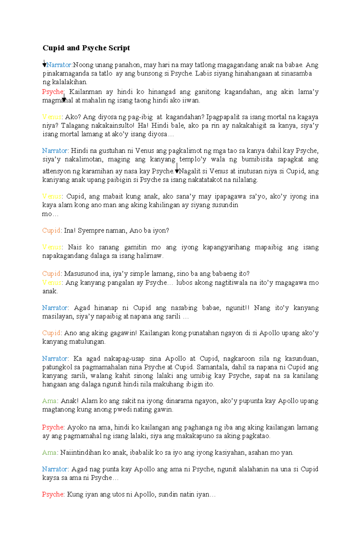 324508656-Filipino-Cupid at Psyche Roleplay Script - Studocu