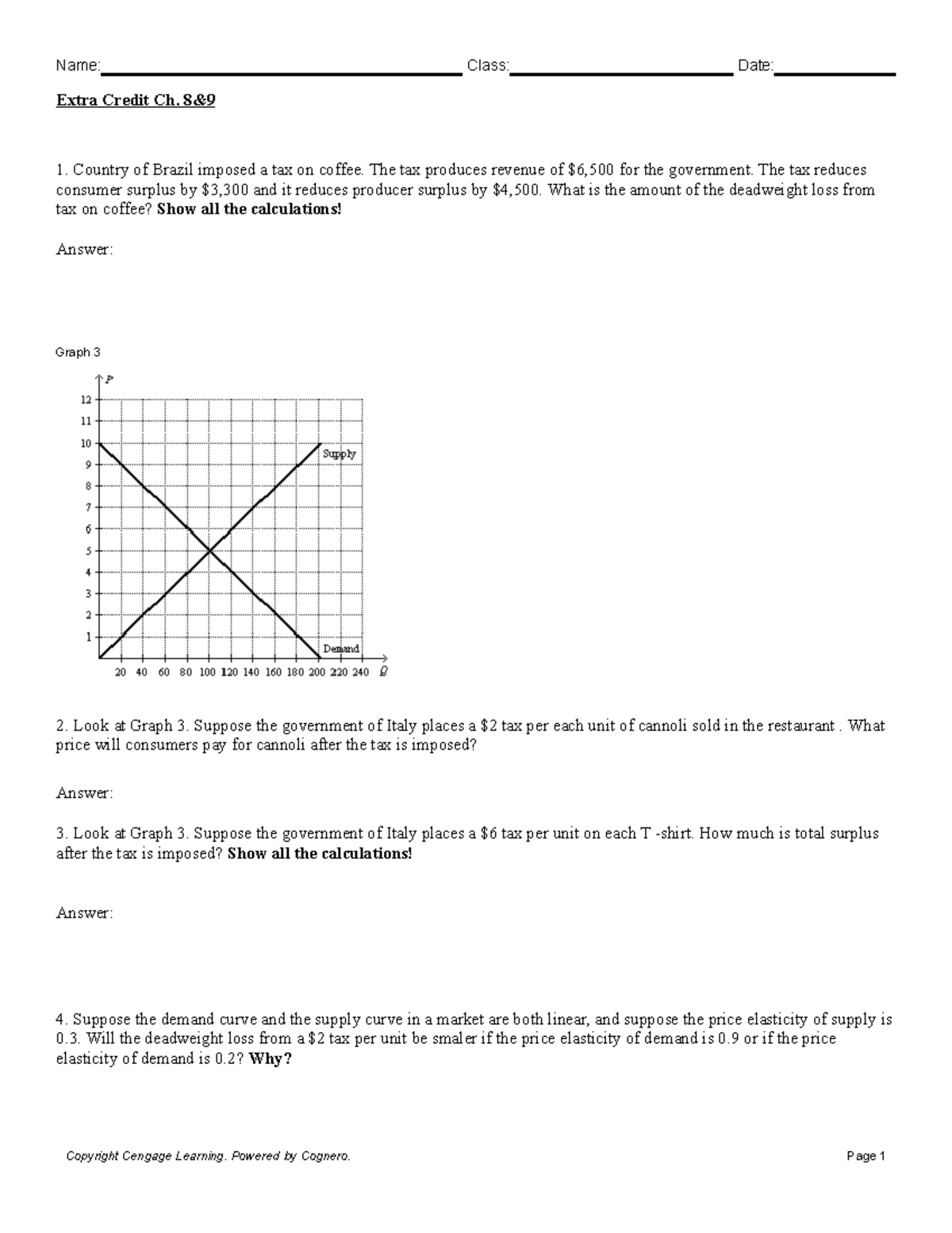 Extra Credit Ch - Chapters 8 and 9 chapter homework. - Extra Credit Ch ...