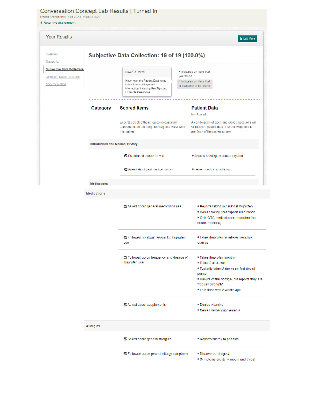 Conversation concept lab shadow health - NURS 192 C - Studocu