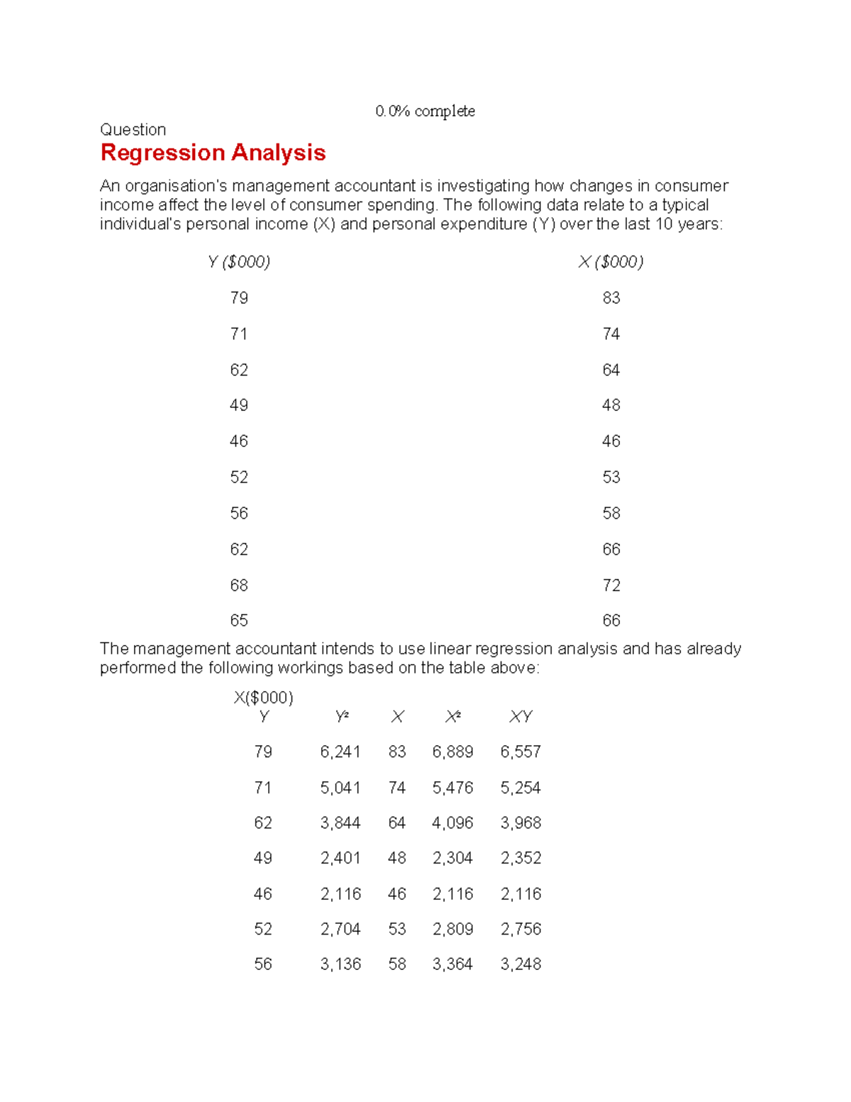 Regression MTQ SHub - fvdd d fytv drfd - 0% complete Question ...