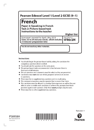 GCSE French - Sample Reading & Translation Questions (Foundation and ...