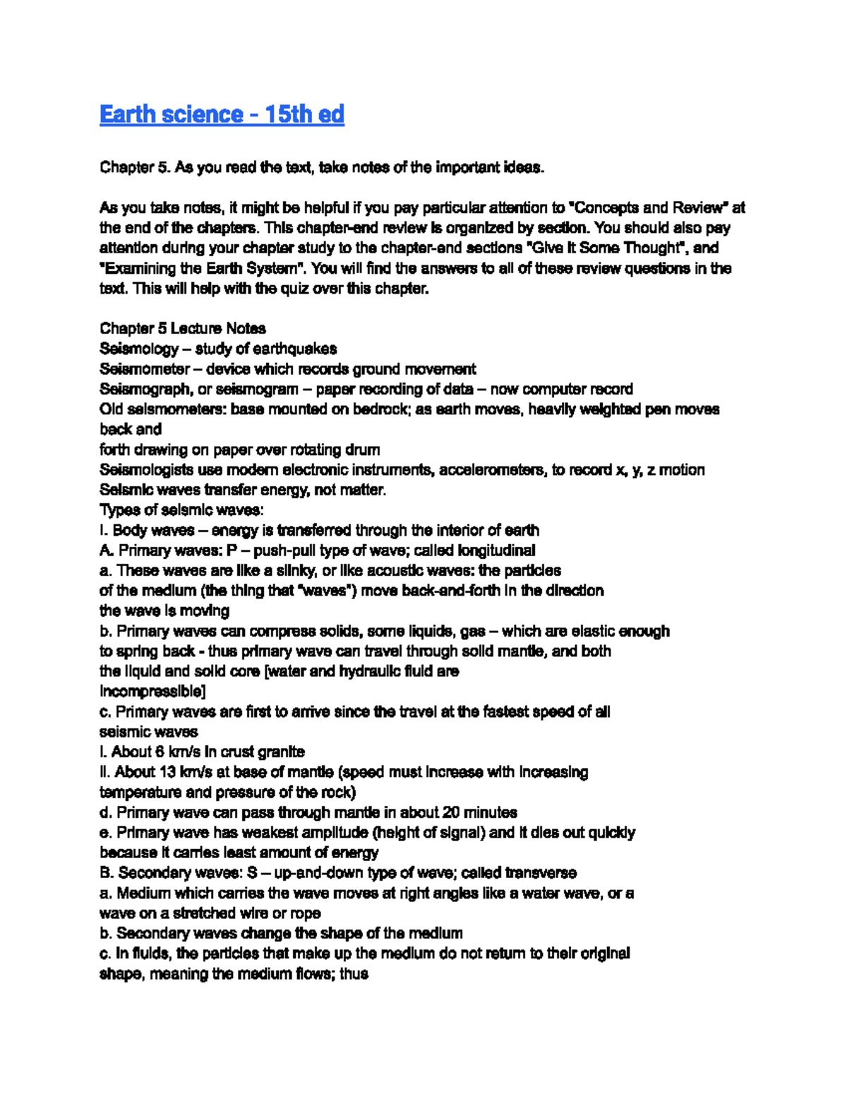 Final Exam Study Notes for A33DF84A: Earth Science Chapter 5 Insights ...