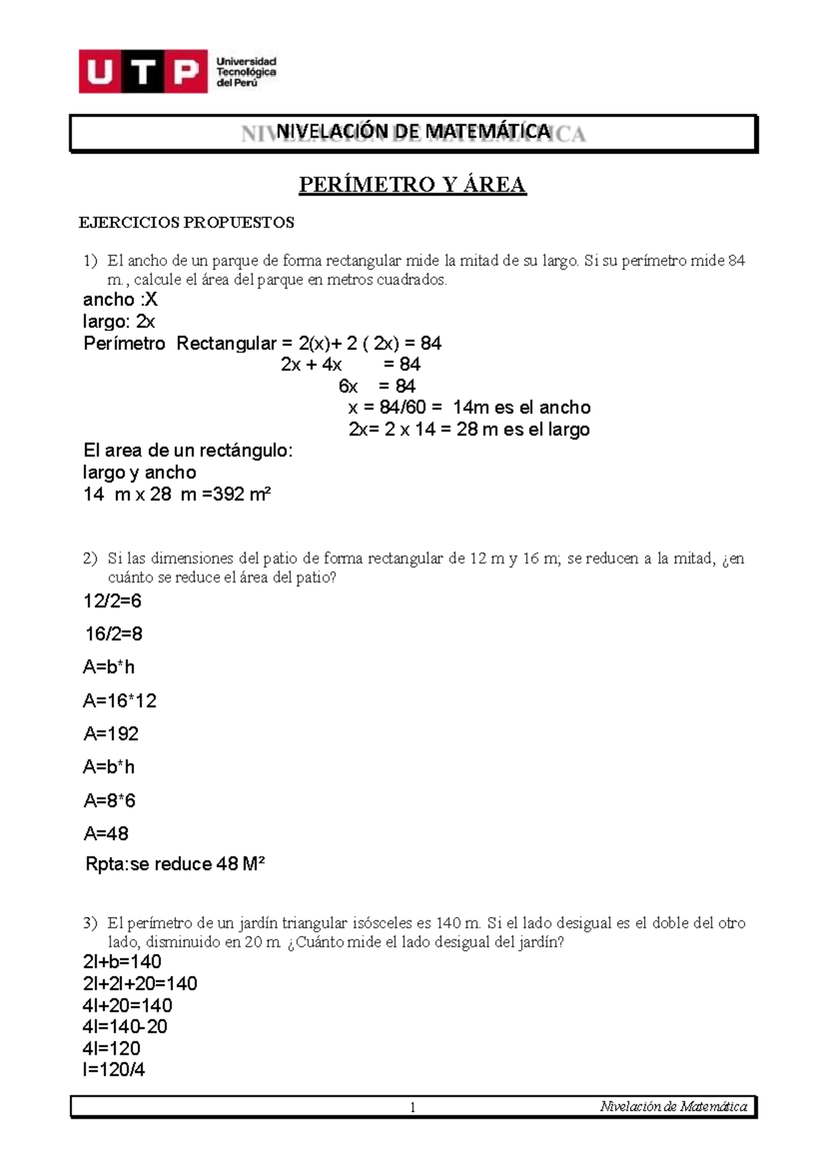 Ejercisio Resuelto DE LA Semana 5 - EJERCICIOS PROPUESTOS PERÍMETRO Y ...