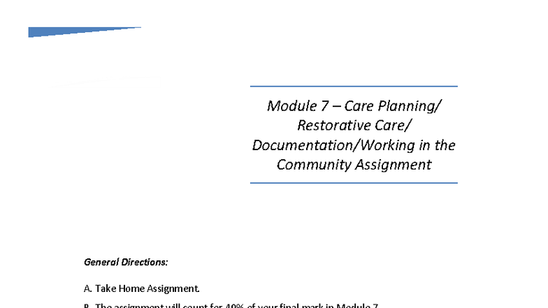 IV-8 Assignment - Module 7 Care Planning for Mrs. Gregg - Studocu