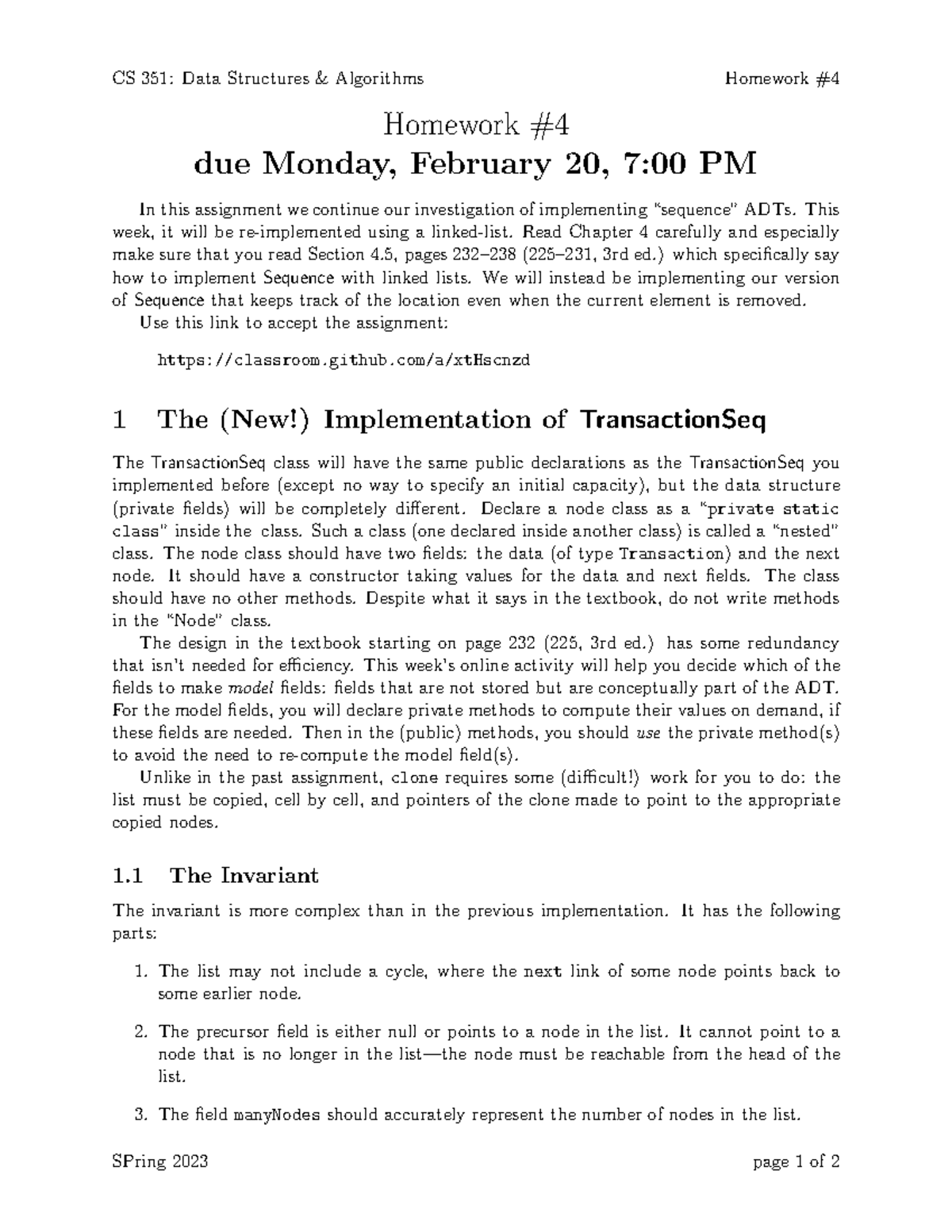 Homework 4 - Do not take this class - CS 351: Data Structures ...
