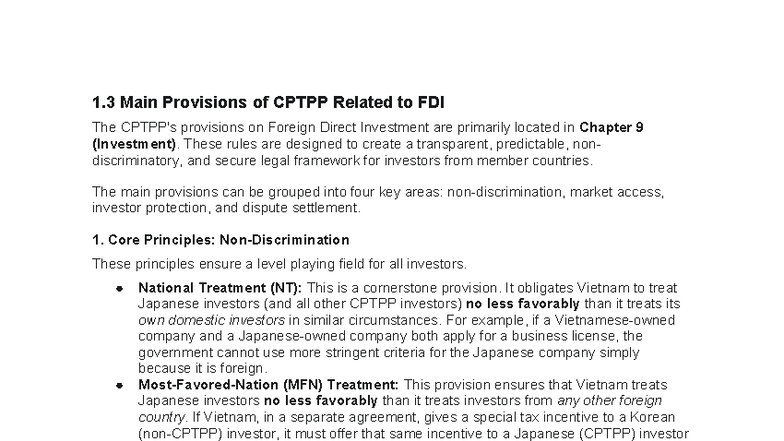 CPTPP FDI Provisions & Impact on Vietnam: Chapters 9 & 14 Overview ...