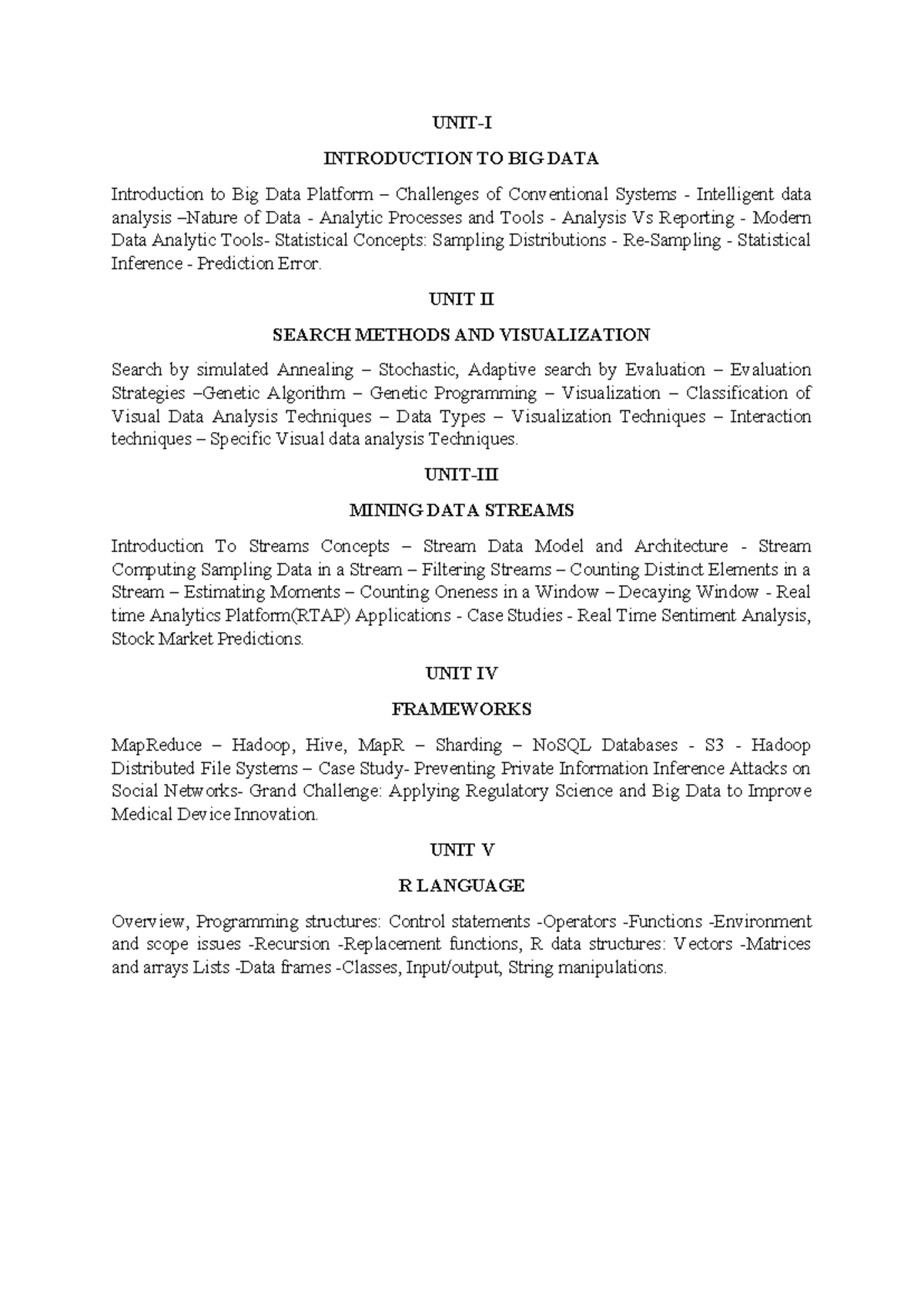 Big Data (CS101) - Comprehensive Study Notes and Concepts - Studocu