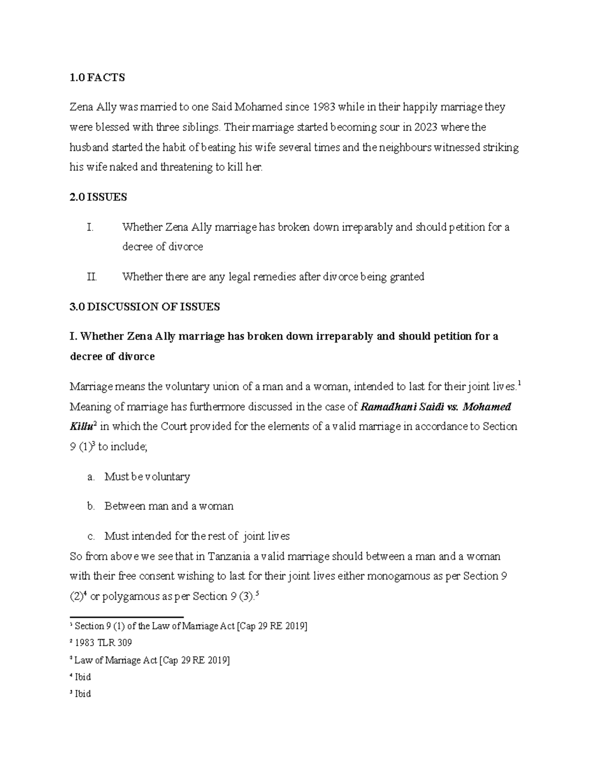 Family Law Assignment - Divorce Case Analysis (LAW 101) - Studocu