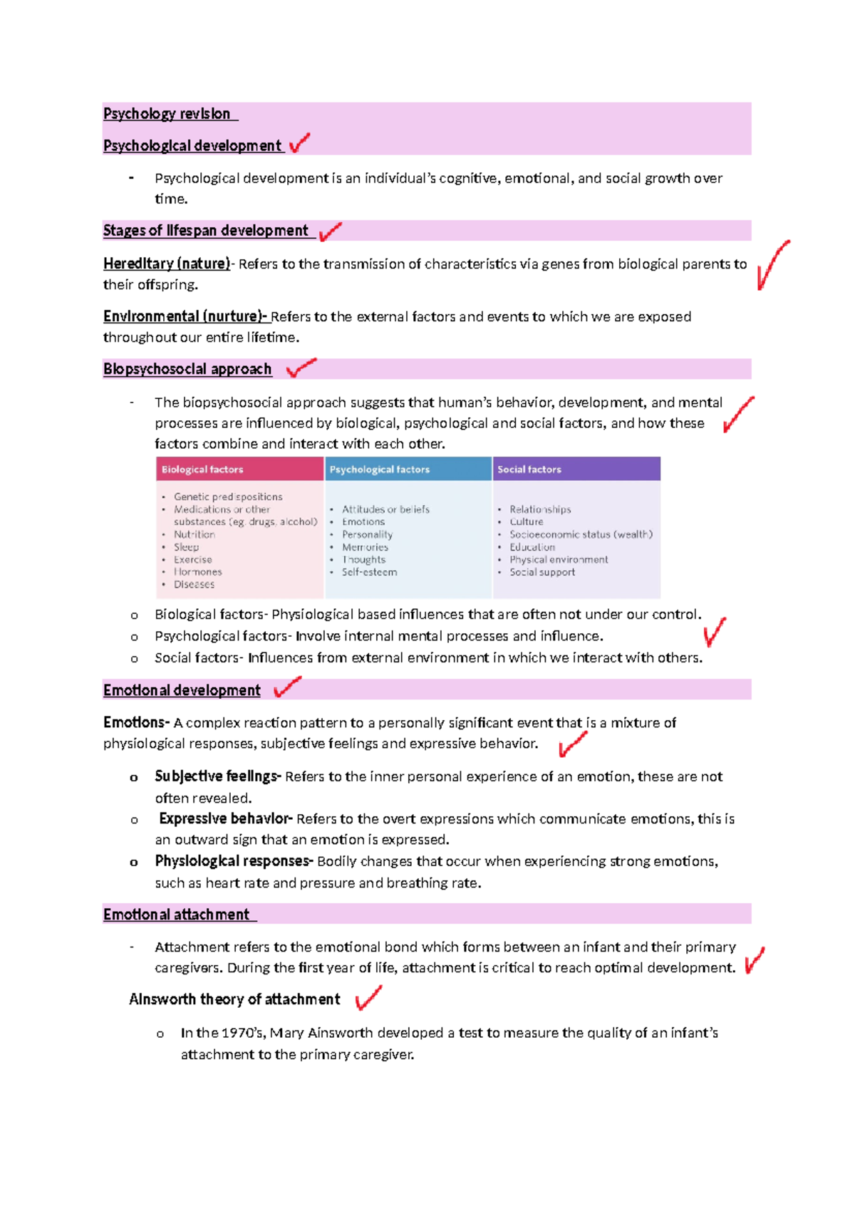 Psychology revision AOS 1 - Psychology revision Psychological ...