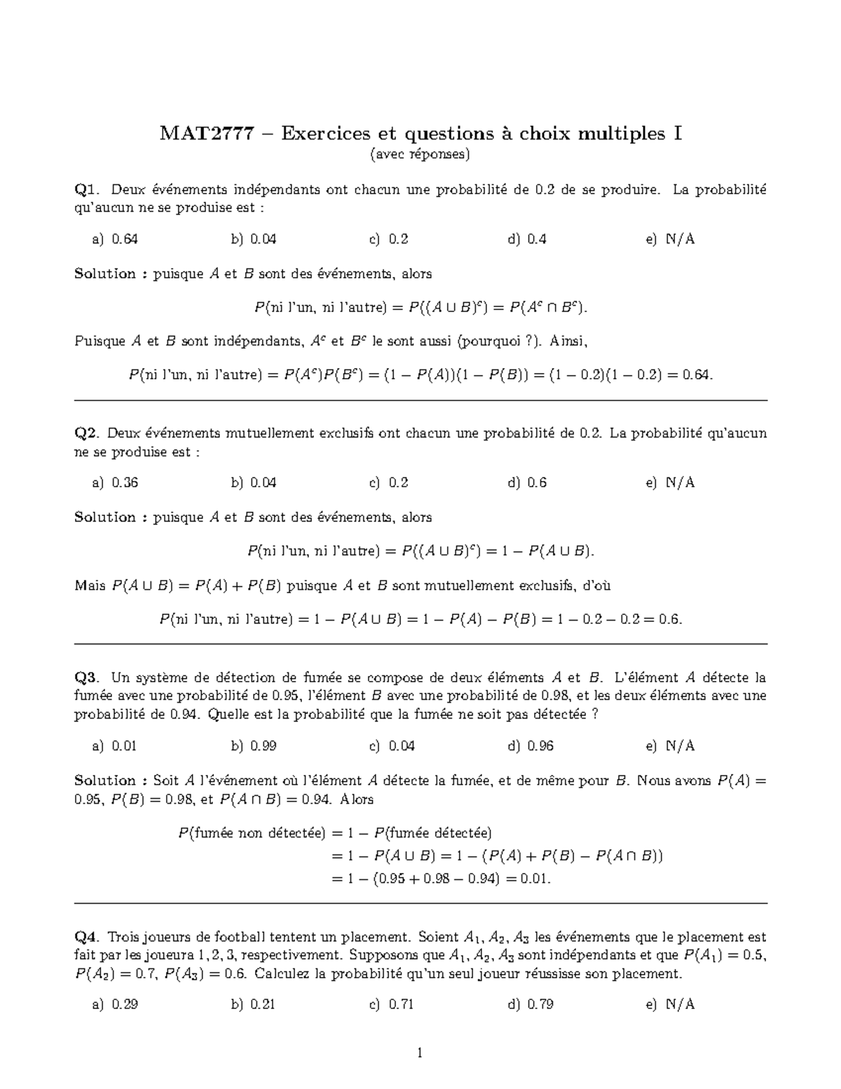 Mat2777-ex1 - sdfgy - MAT2777 – Exercices et questions `a choix ...