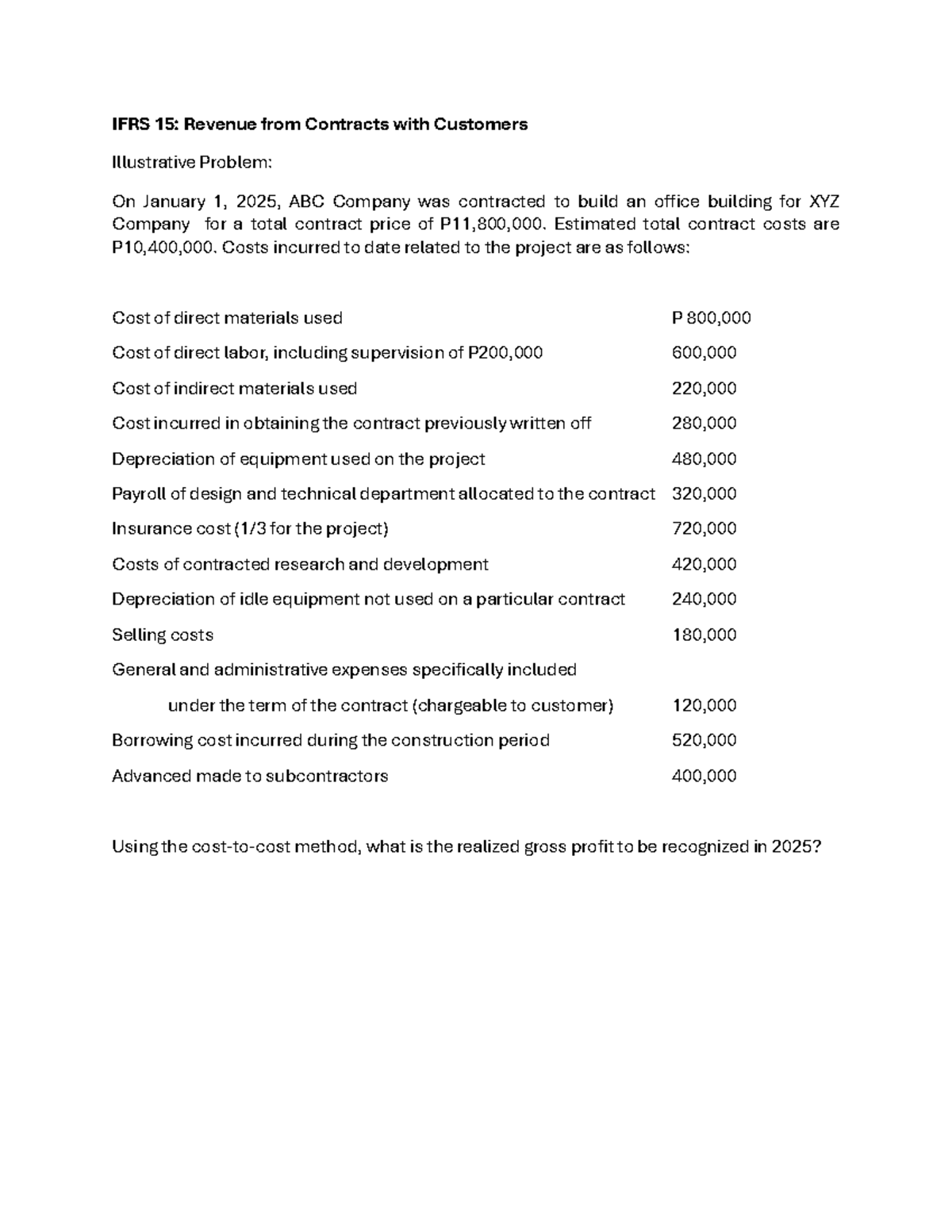 IFRS 15: Revenue Recognition Case Study for ABC Company - Studocu