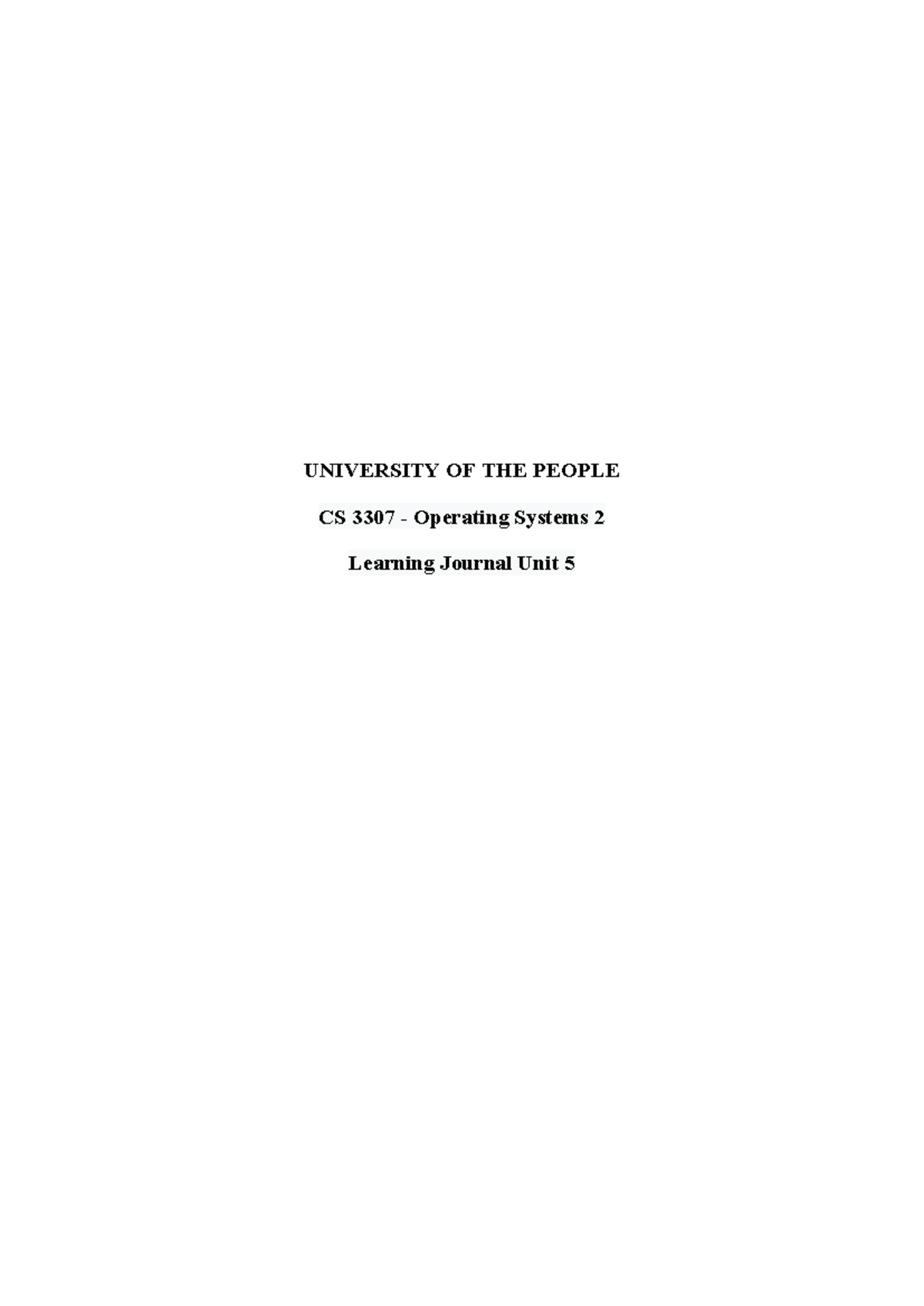CS 3307 Learning Journal Unit 5: File Manipulation Commands in OS - Studocu