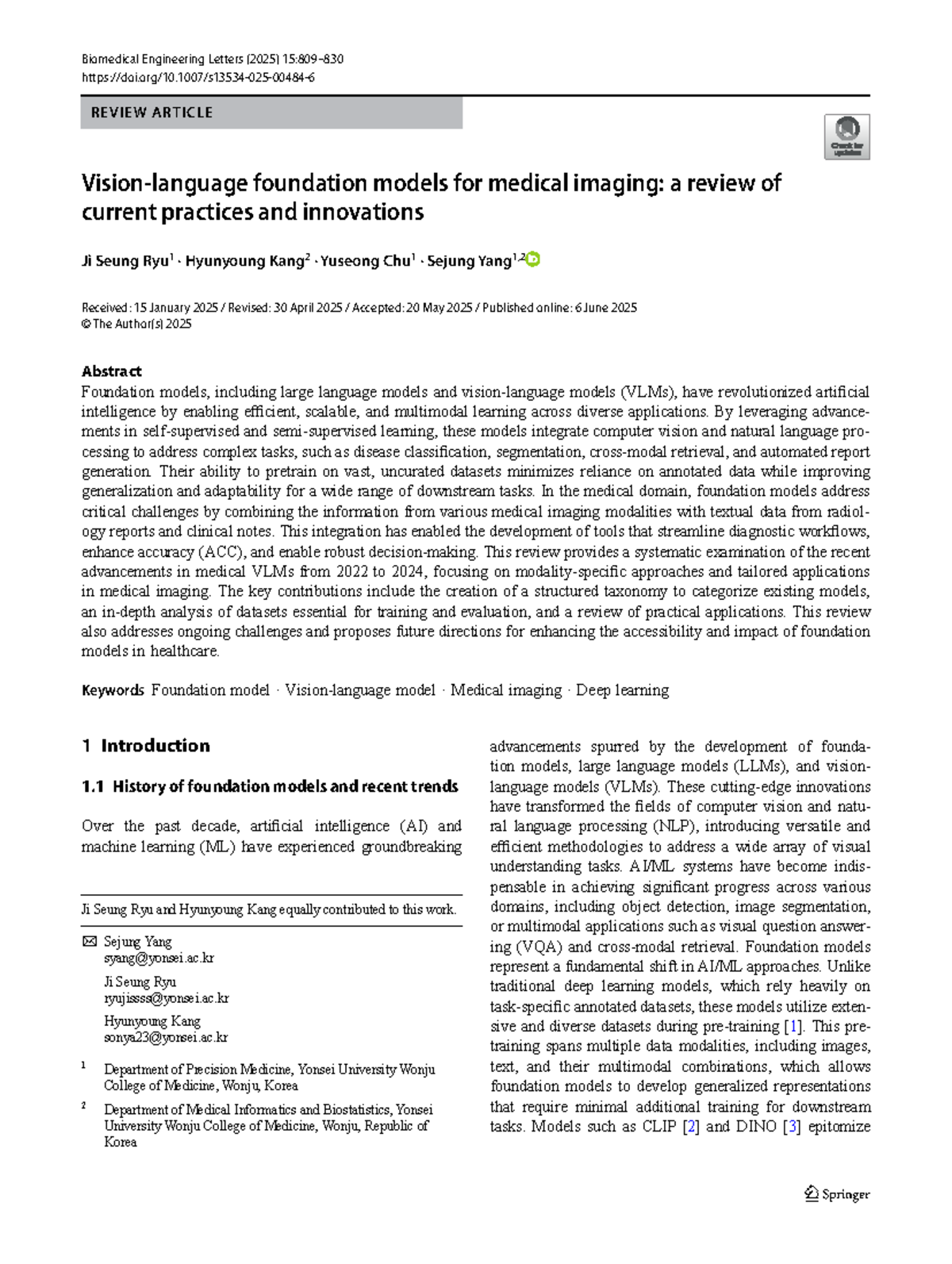 Foundation Models in Medical Imaging: A Review of VLM Applications (BME ...