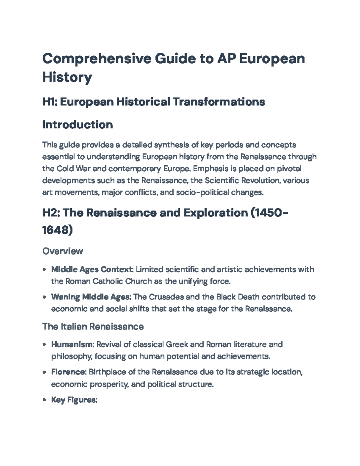 Comprehensive Guide to AP European History: Key Developments and Themes ...