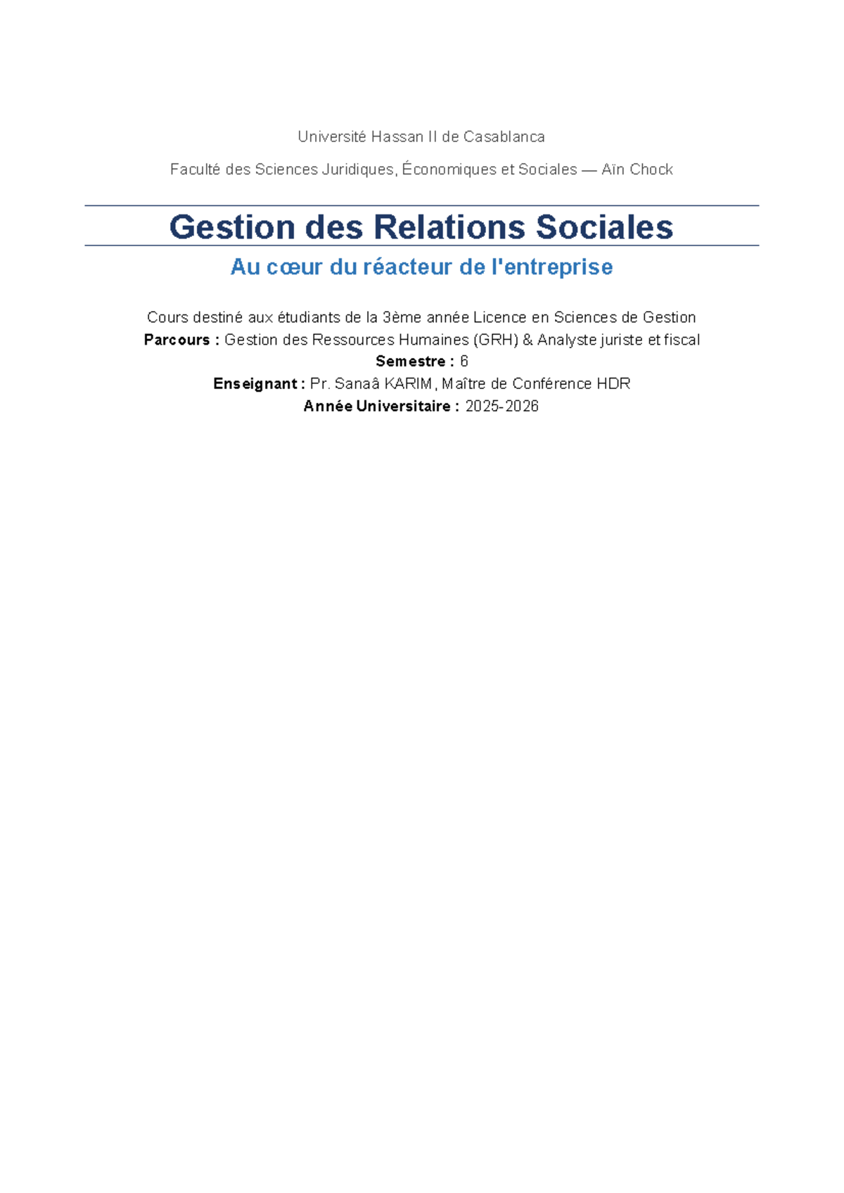 GRS 3ème Année - Cours Complet sur les Séances 5 et 6 des Relations ...
