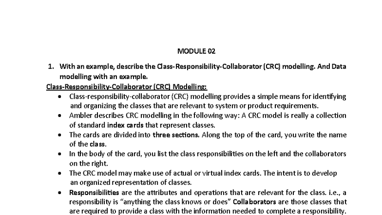 Module 02 SEPM: CRC & Data Modelling, QFD, Use Cases, and RE Tasks ...
