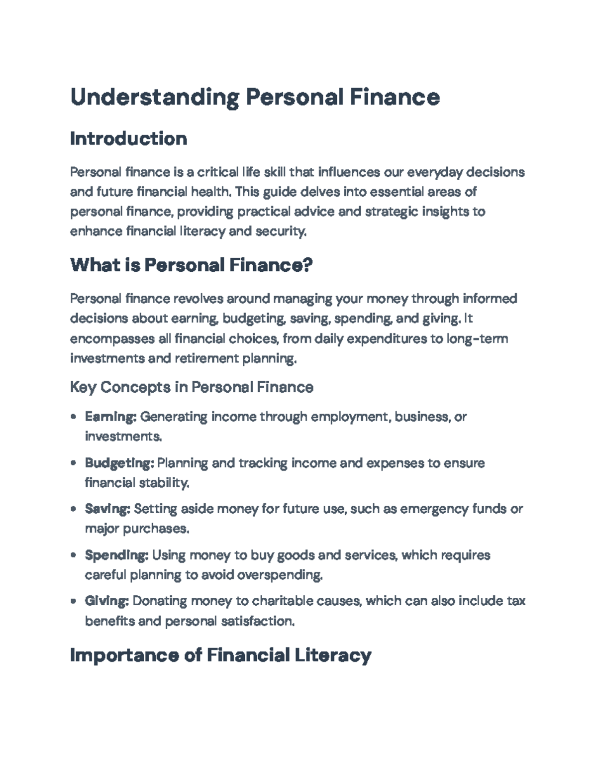 Personal Finance Strategies and Insights for Financial Literacy ...