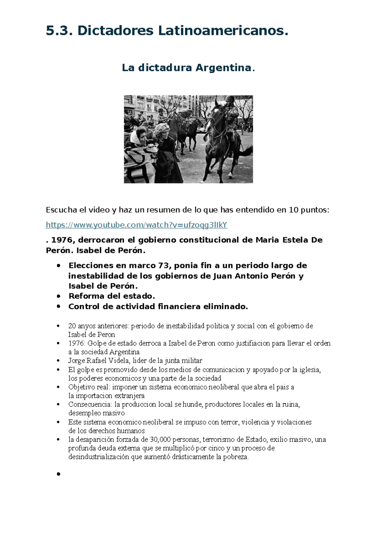 5.3. Dictadores Latinoamericanos: Resumen de la Dictadura Argentina ...