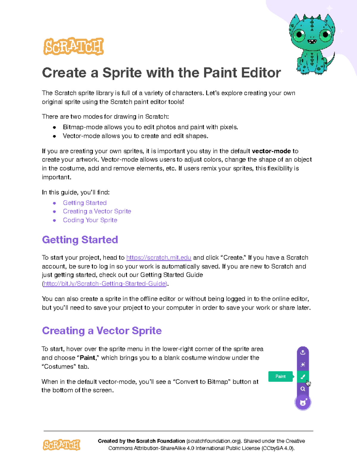 Scratch Learning Resource: Create Your Own Original Sprite - Studocu