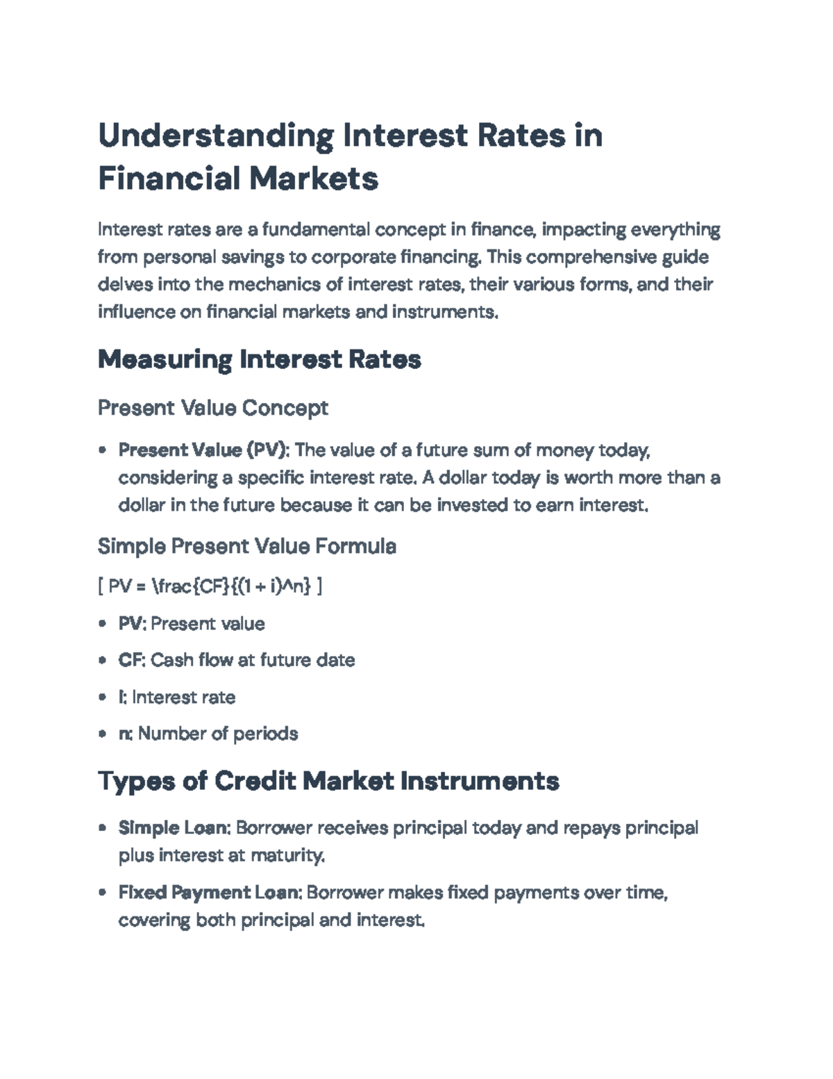 Understanding Interest Rates and Their Impact on Financial Markets ...