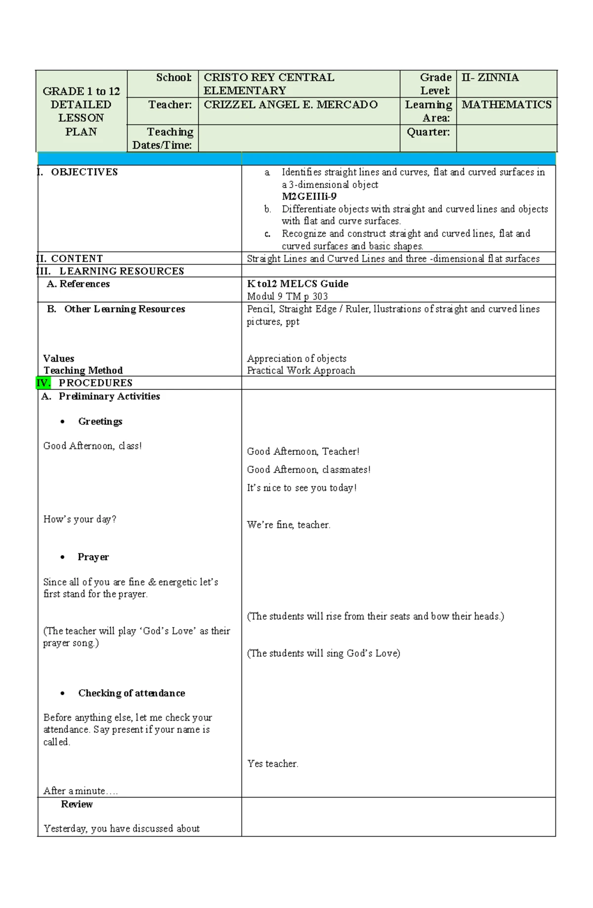 Grade 7 Science Lesson Plan: Understanding Motion Concepts - Studocu
