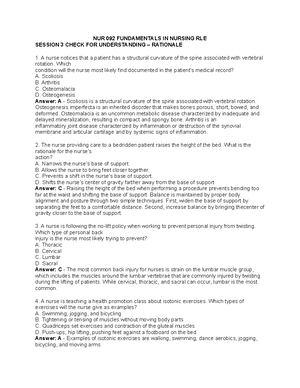 Nur 145 CFU 2627282930 - OH Yeh - SESSION 26 Which of the following ...