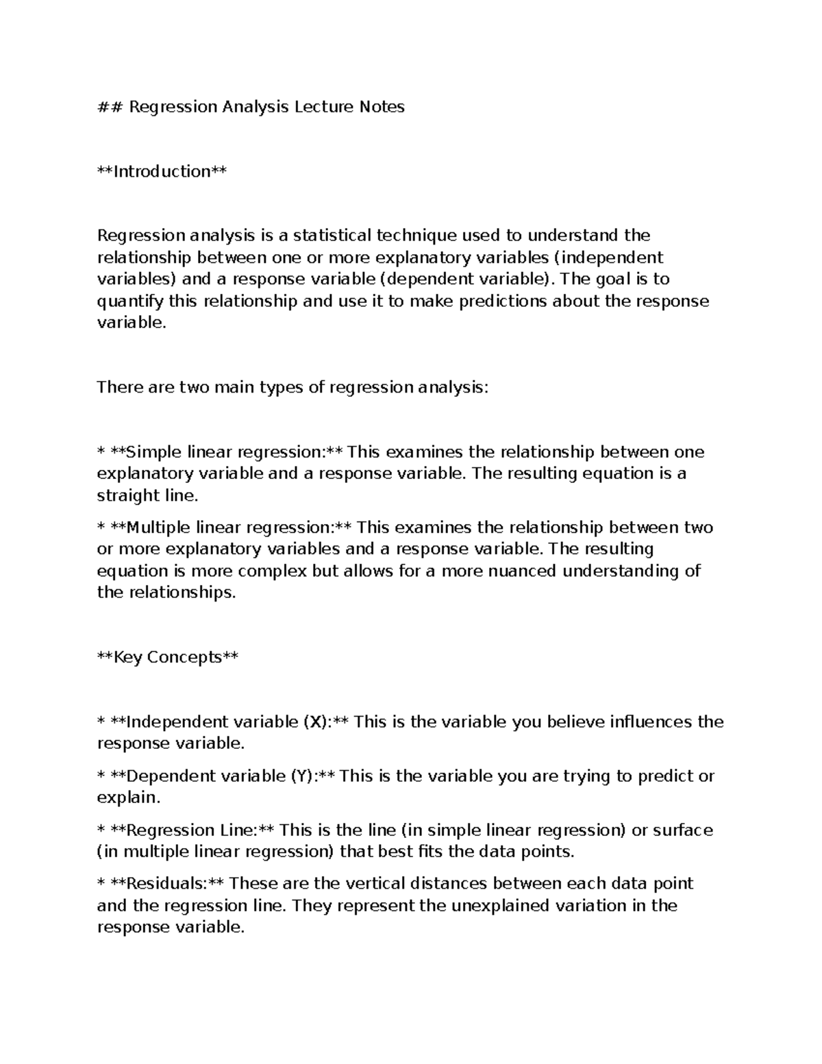 Regression - The goal is to quantify this relationship and use it to ...