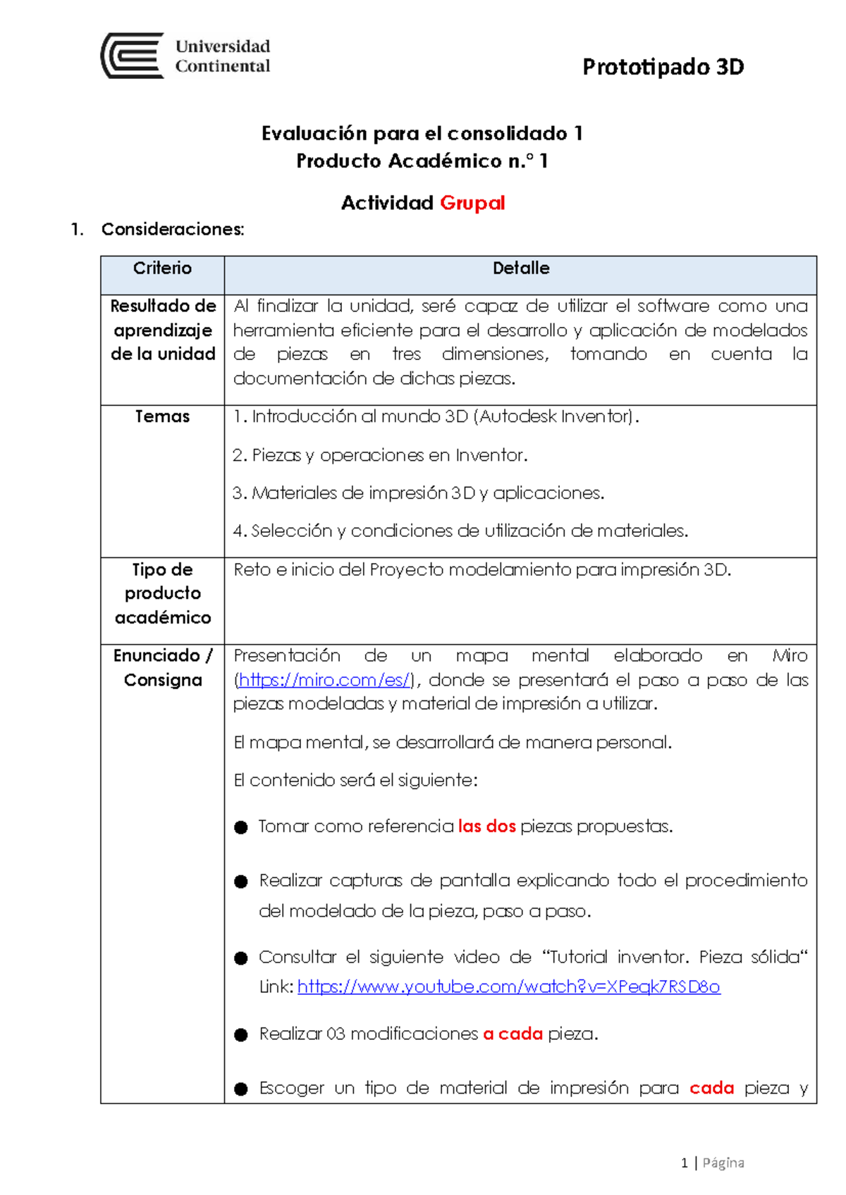 Prototipado 3D: Evaluación del Producto Académico 1 - Actividad Grupal ...