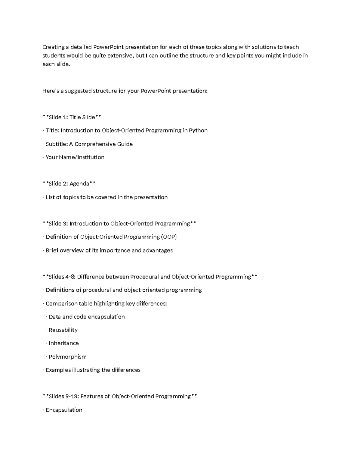 PPT for Python Unit 5: Object-Oriented Programming Overview - Studocu