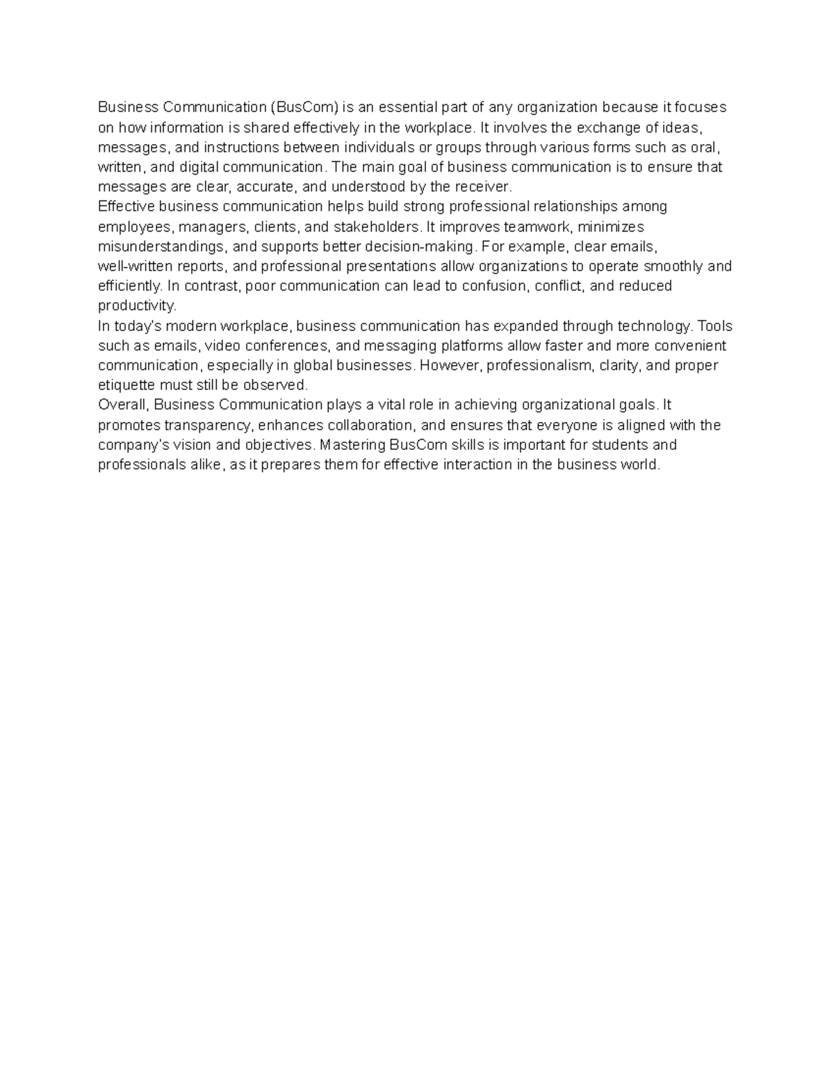 Effective Business Communication: Key Skills for Success (BusCom) - Studocu