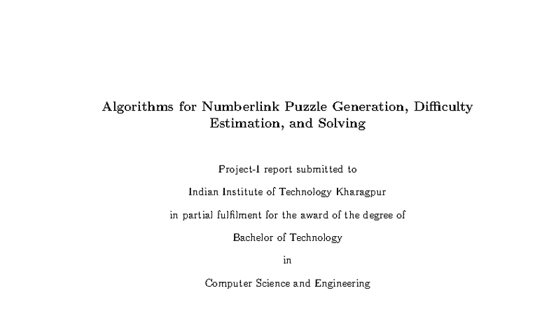 Algorithms for Numberlink Puzzle: Generation, Difficulty, and Solving ...
