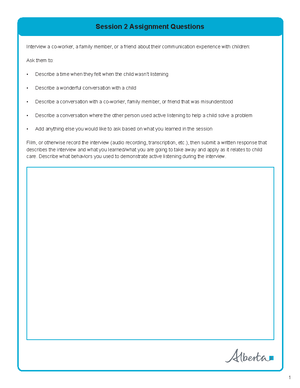 Session 05-Assignment - Session 5 Assignment Questions 1 Choose one of the following aspects of ...