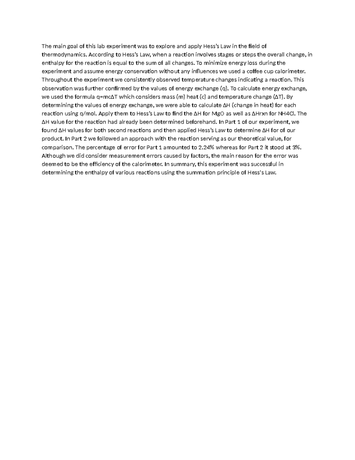 MIke Sauveur Discussions and Conclusions - The main goal of this lab ...