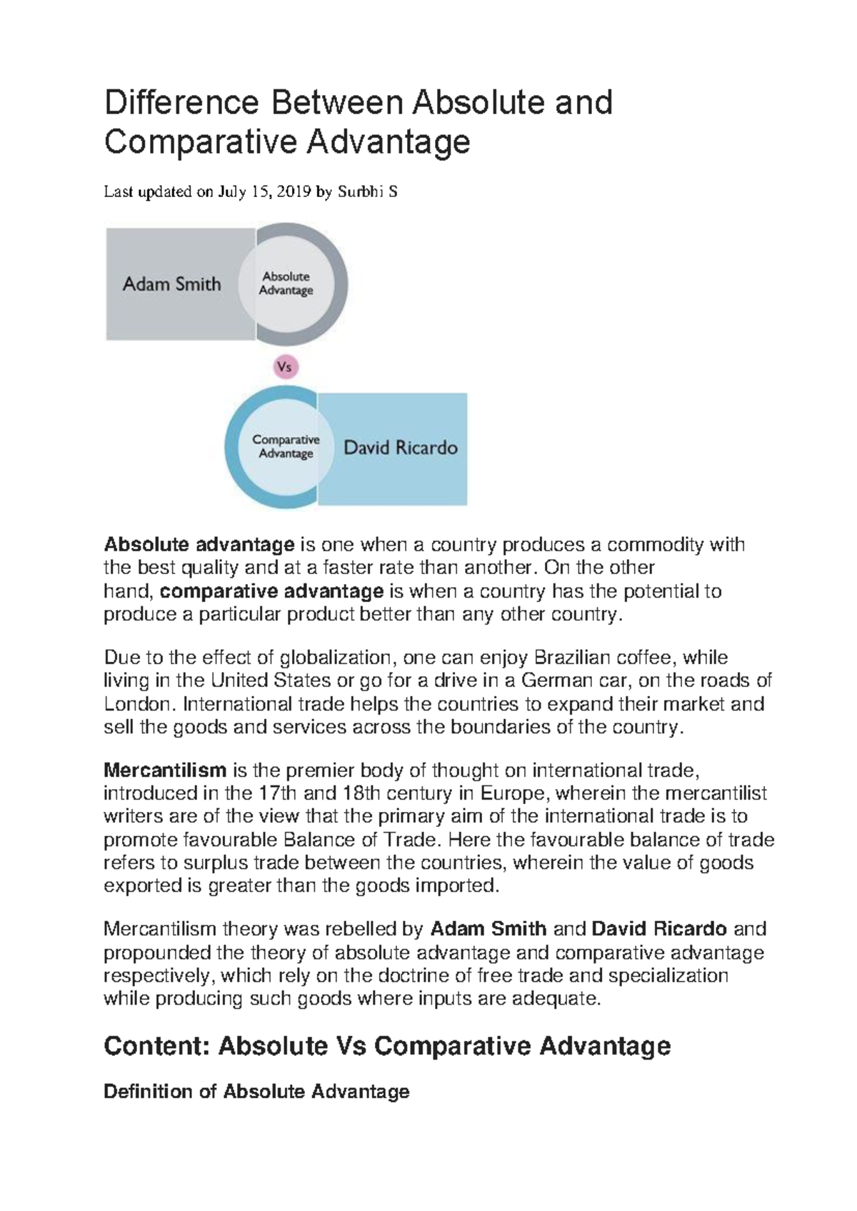 Understanding Absolute vs Comparative Advantage Explained - Studocu