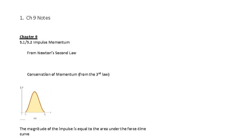 Ch 9 Notes: Impulse & Momentum in Collisions (WEPM 3) - Studocu