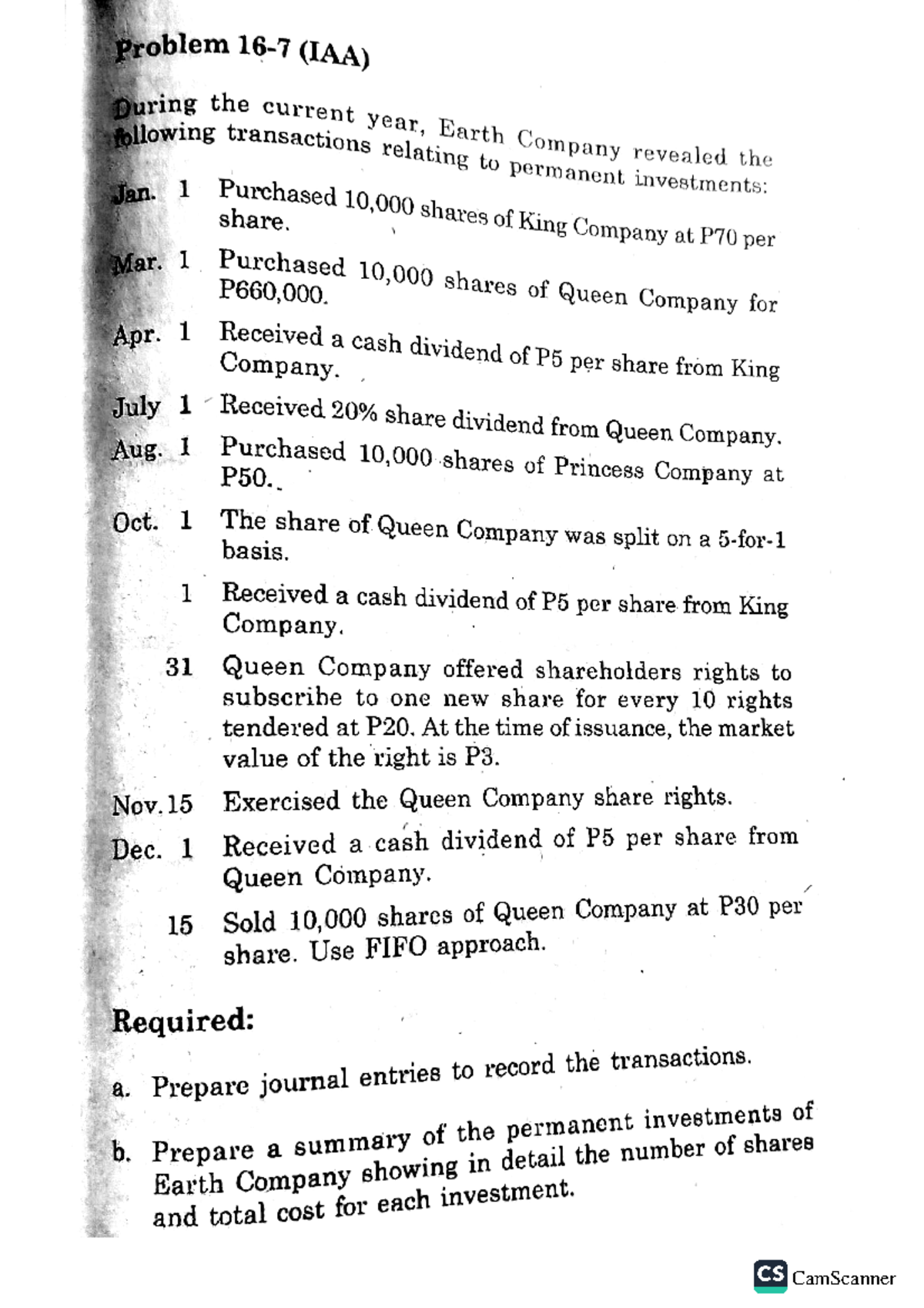 IntAcc FIFO Method Analysis and Journal Entries for Earth Co. - Studocu