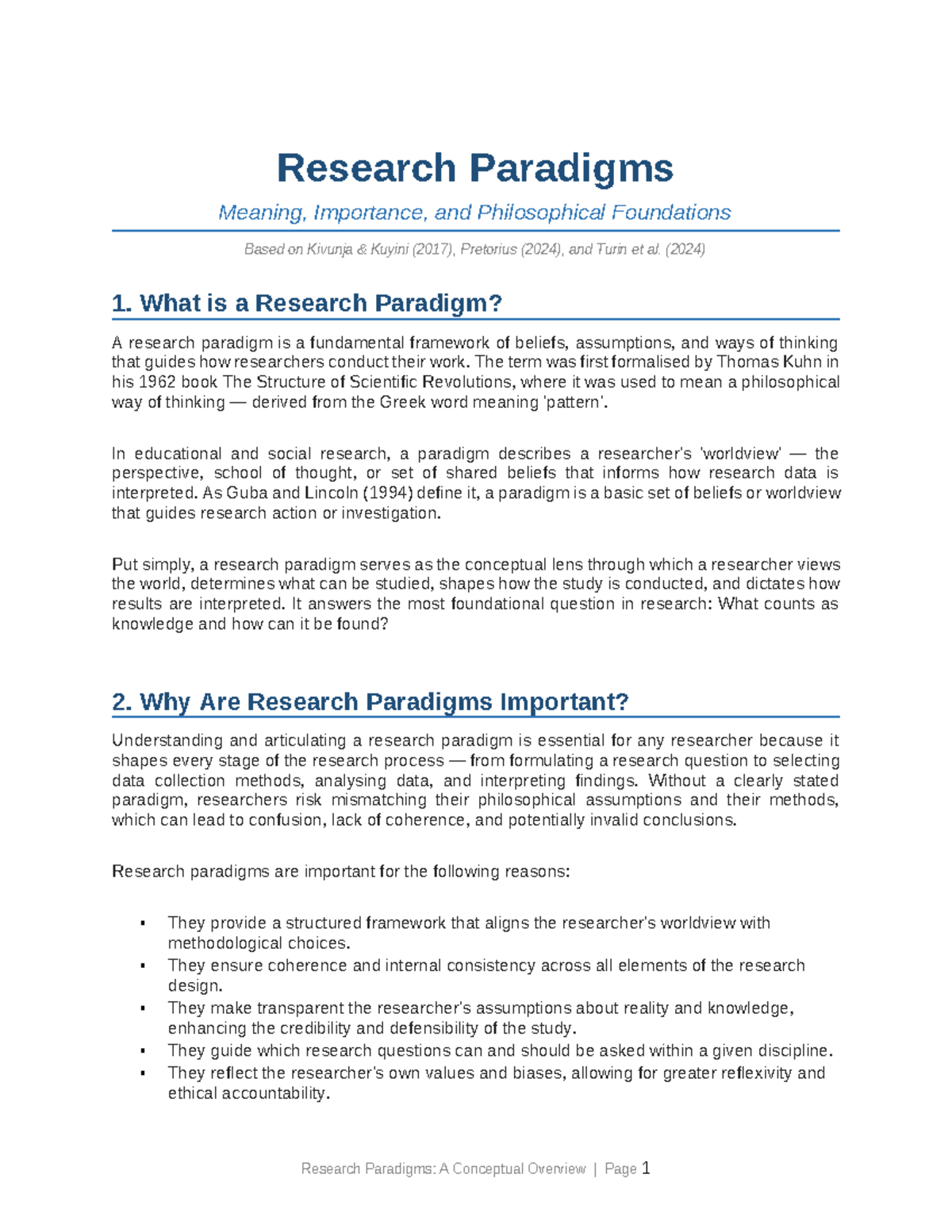 Research Paradigms: Meaning, Importance, and Foundations (Kivunja ...