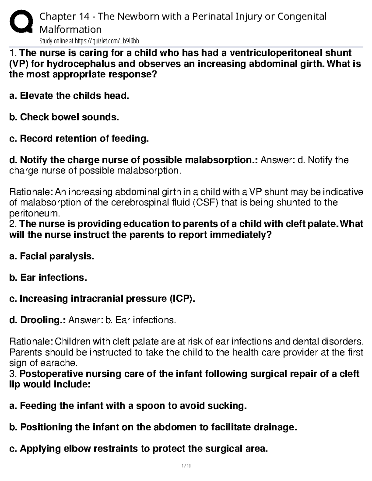 Ch 14 - The Newborn with Perinatal Injuries & Congenital Malformations ...
