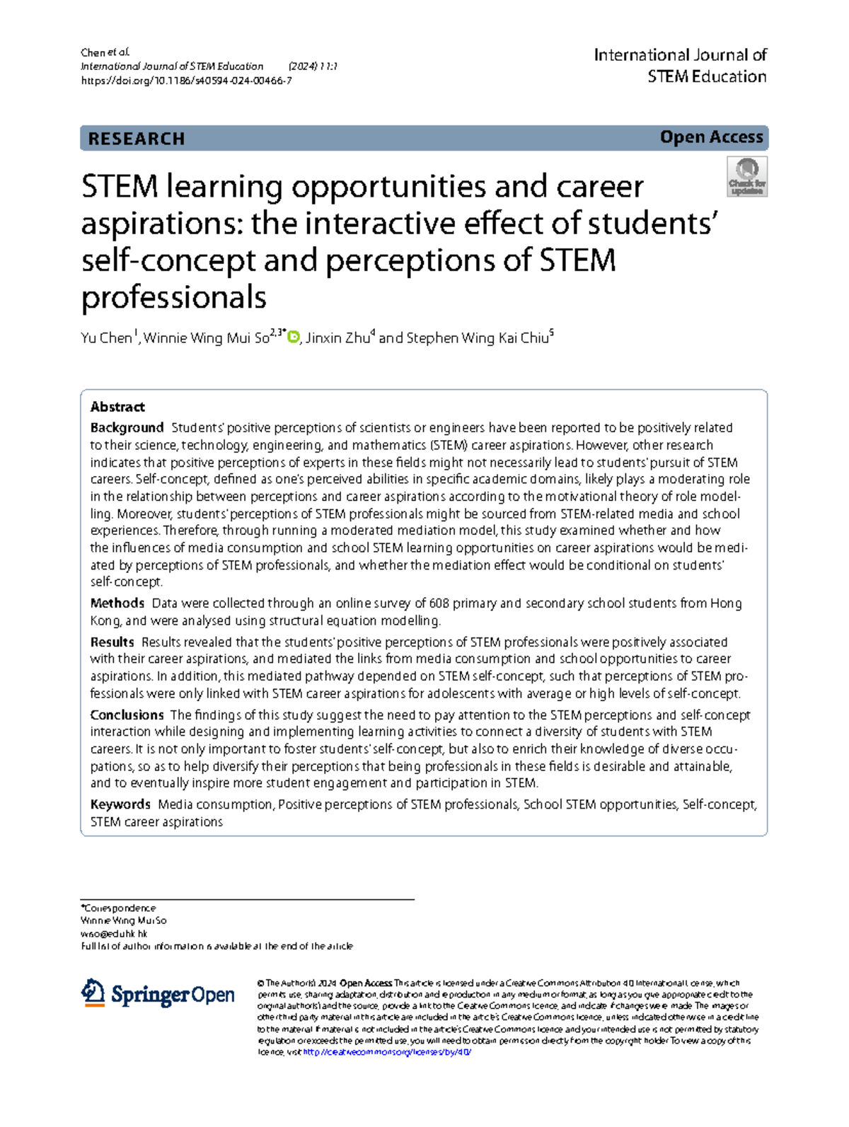 S40594 024 00466 7 - Exploring STEM Career Aspirations and Perceptions ...