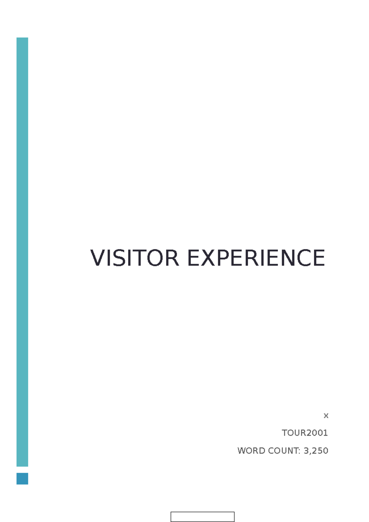 TOUR2001 Visitor Experience Redesign Report S2 2020 - x TOUR WORD COUNT ...
