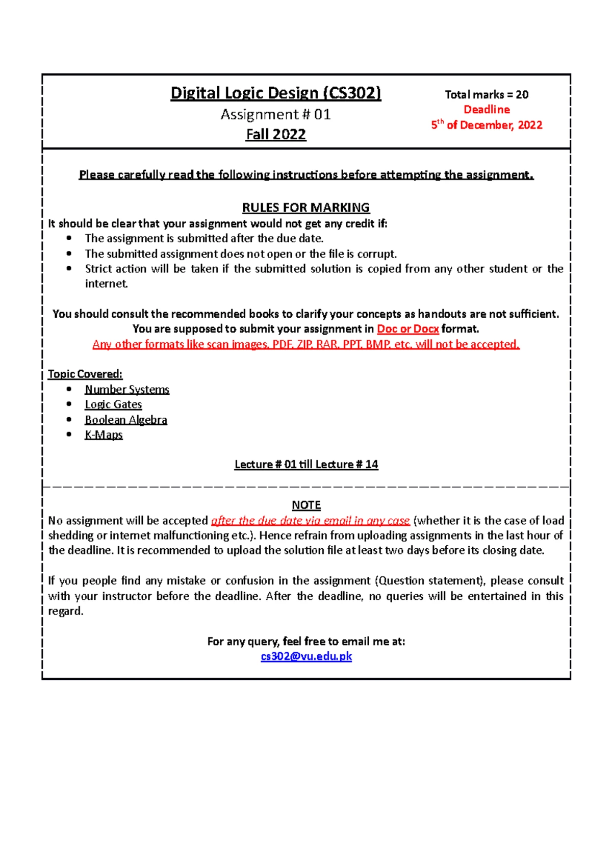 CS302 Digital Logic Design Assignment 1 Solution - Spring 2025 - Studocu