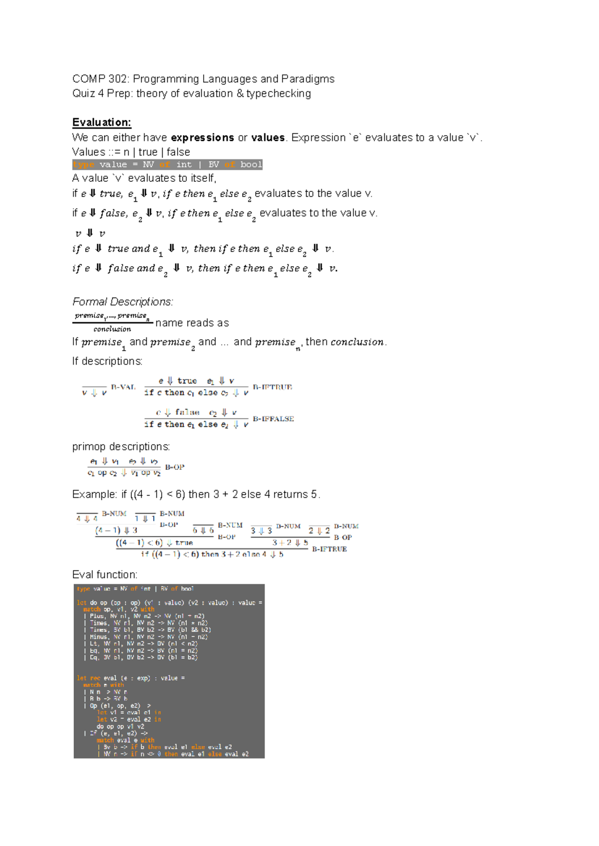 COMP 302 Quiz 4 Prep - quiz 4 prep - COMP 302: Programming Languages and Paradigms Quiz 4 Prep ...