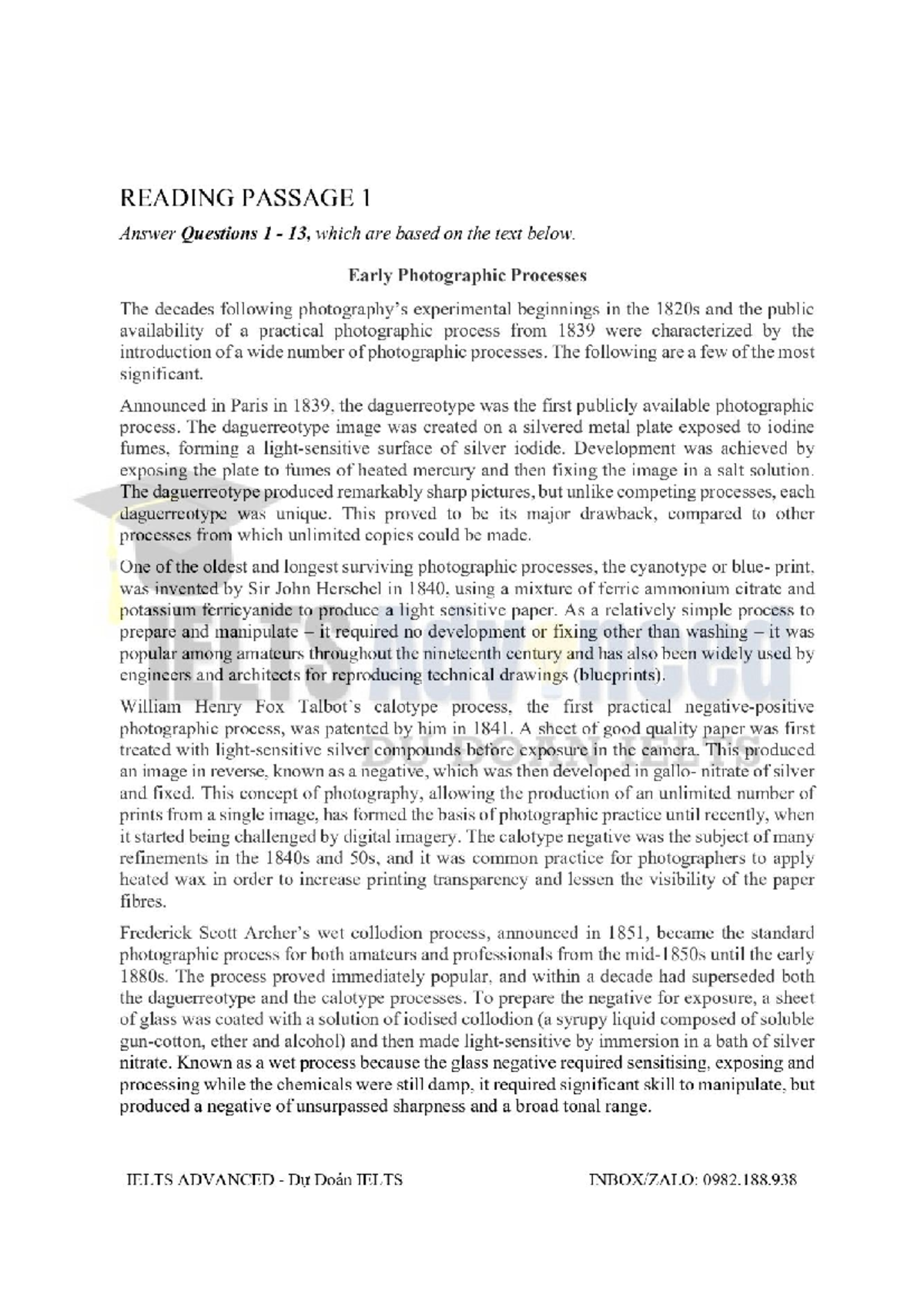 REVISED TITLE: IELTS ADVANCED Reading Passages 1-3: Key Concepts and ...