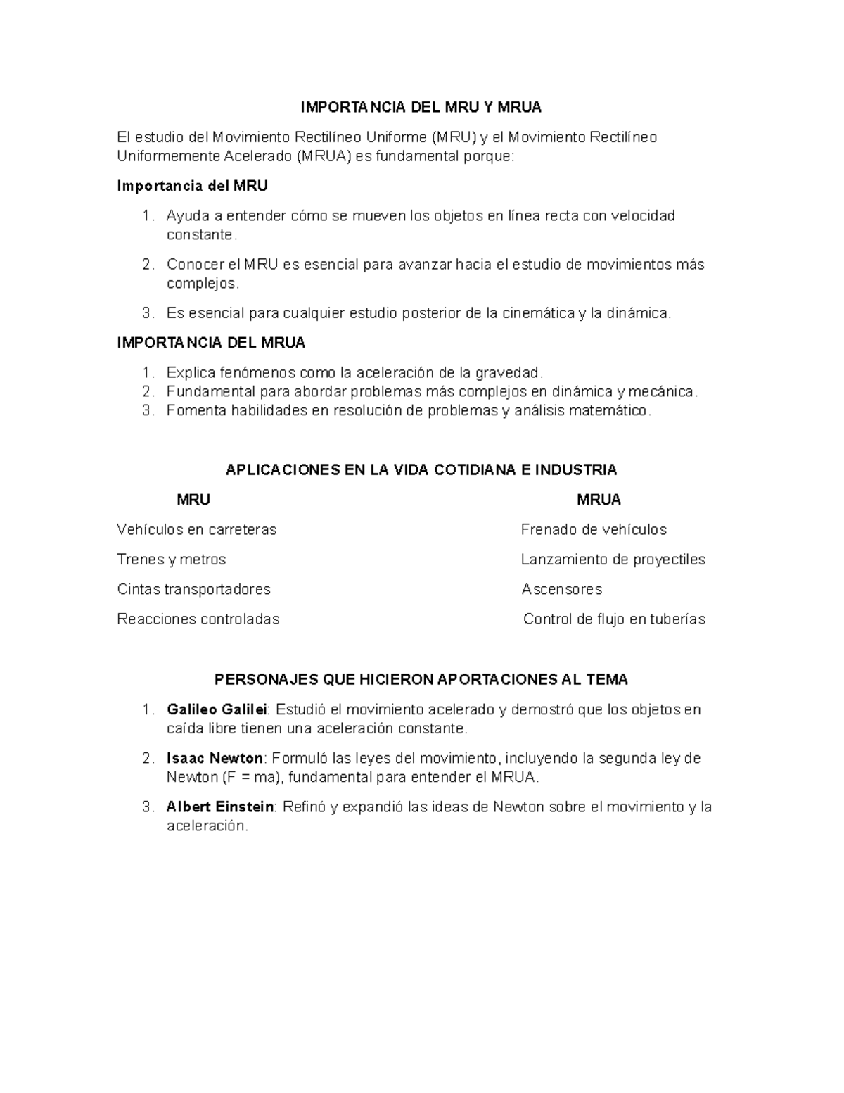 Importancia del MRU y MRUA en Física: Conceptos Clave y Aplicaciones ...
